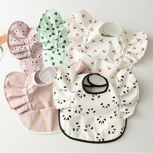 Baveta impermeabila pentru fetite, Model 1 - Mint Heart, 12-36 luni, p ...